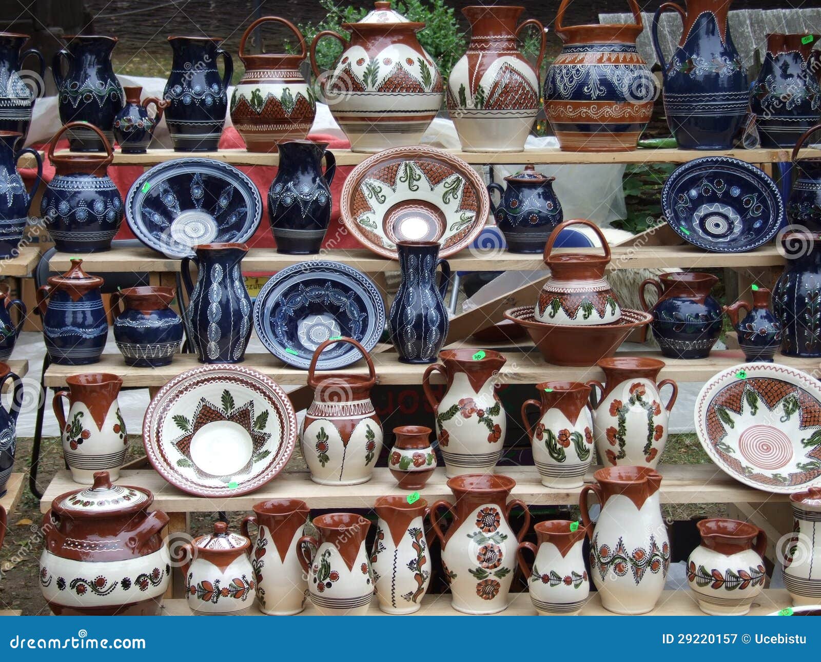 Romanian clay pots stock image. Image of terracotta, orange - 29220157