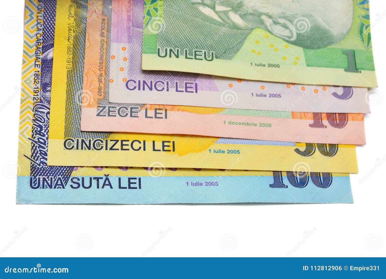 Romanian currency stock photo. Image of notes, funds - 112812906