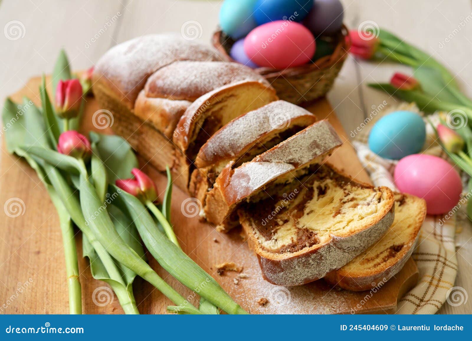 Romanian Easter Bread â€“ Cozonac on Easter Table Stock Image - Image ...