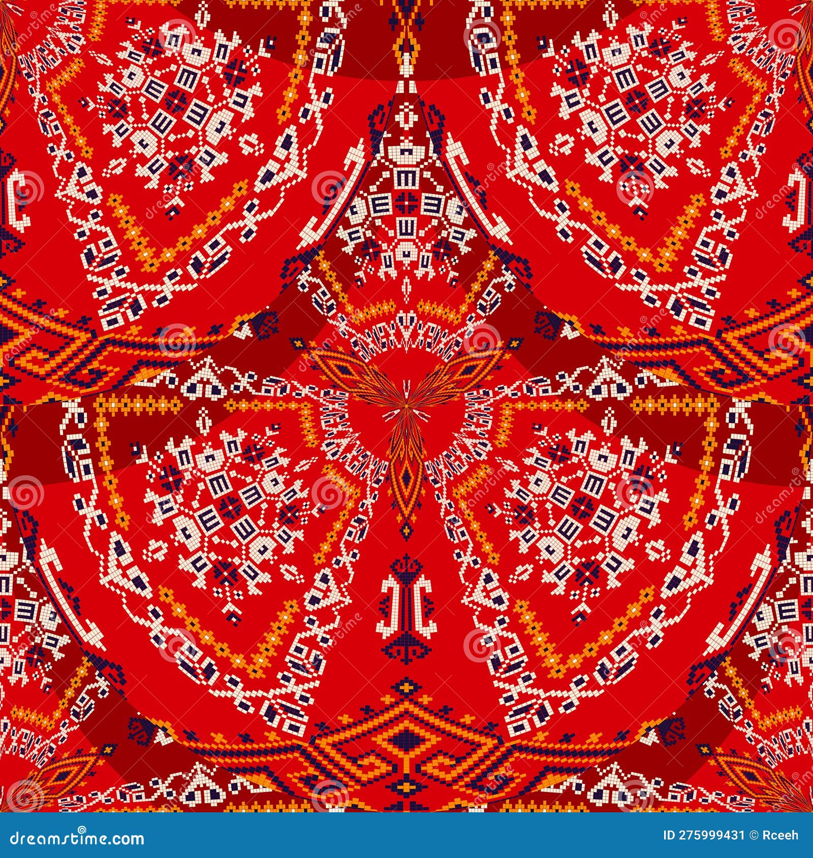 Romanian Embroidery Seamless Pattern 1 Stock Vector - Illustration of ...