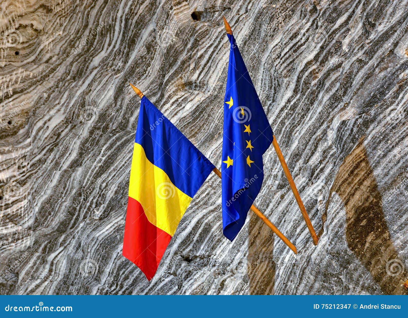 Romanian and EU Flag stock image. Image of sight, politics - 75212347