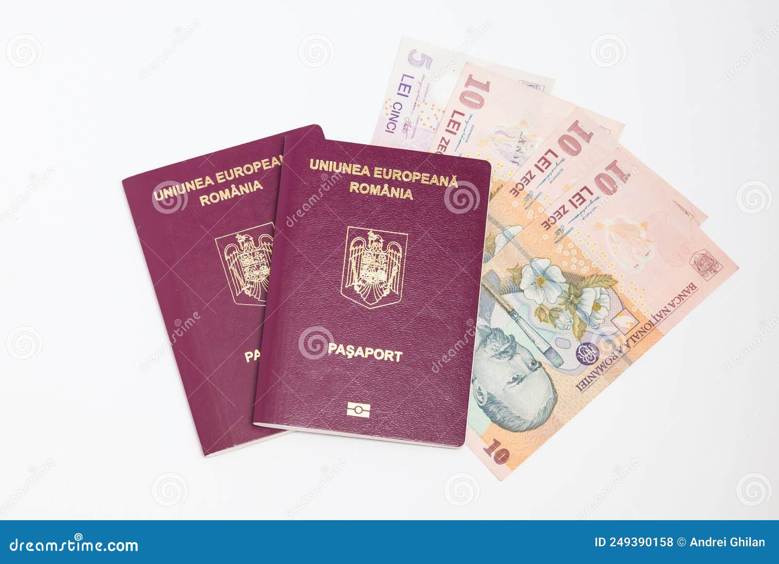 Romanian EU passport stock photo. Image of passport - 249390158