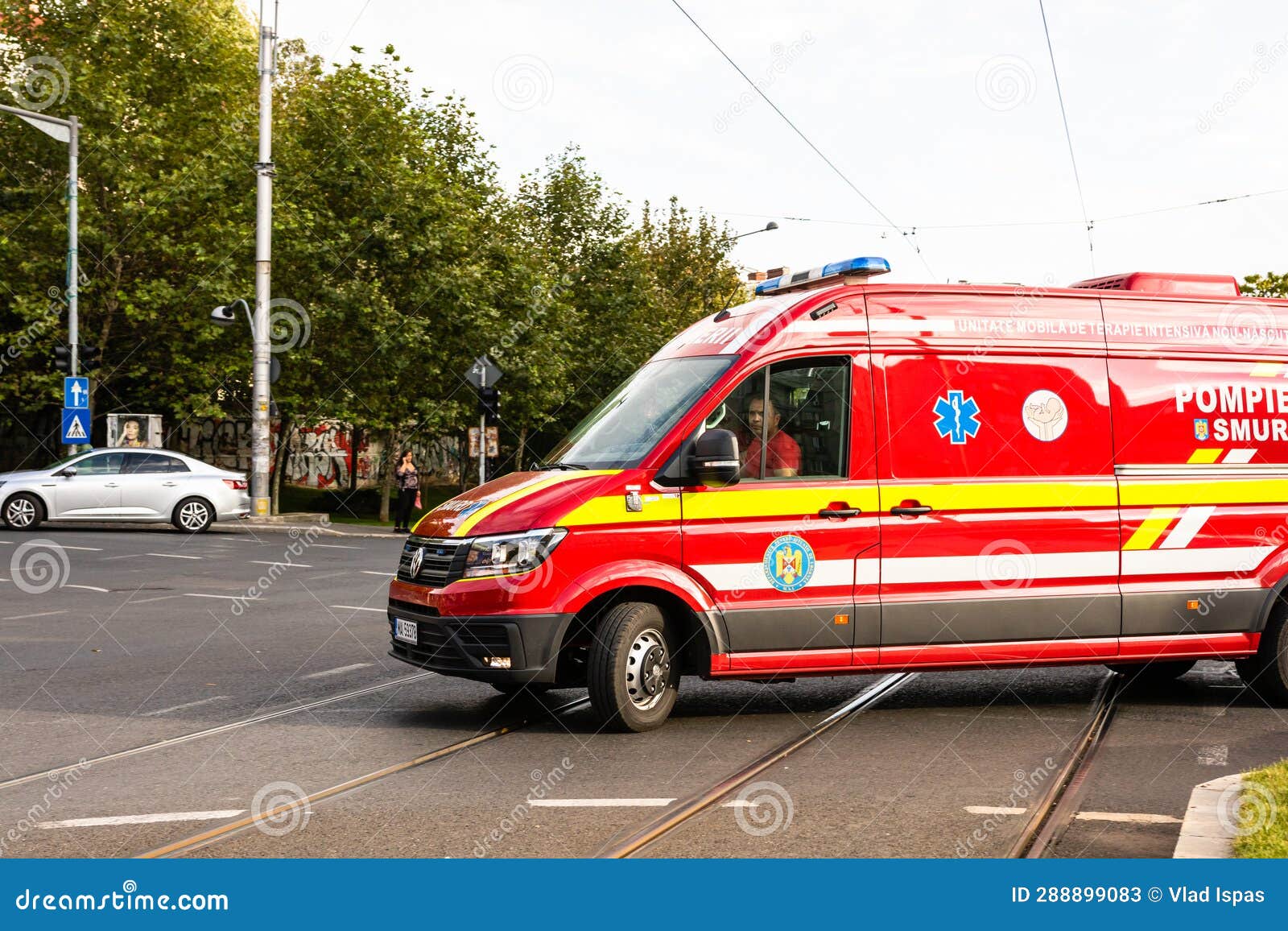 Romanian Firefighting Emergency Fireman (Pompierii) in Bucharest ...