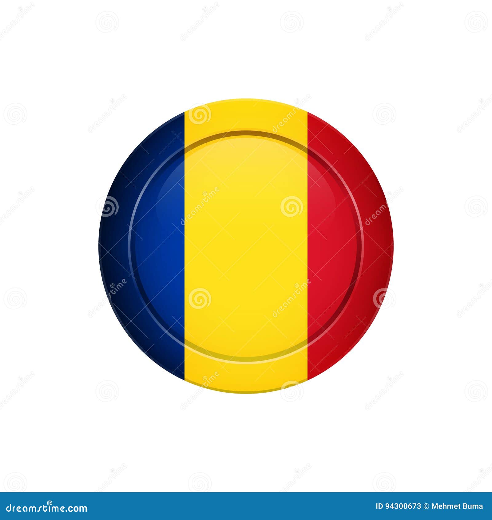 Romanian Flag on the Round Button, Vector Illustration Stock Vector ...