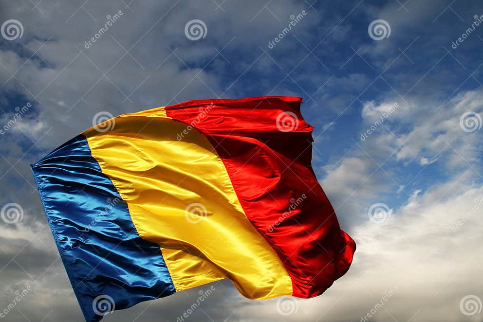 Romanian flag stock photo. Image of romanian, wind, outdoor - 48970920