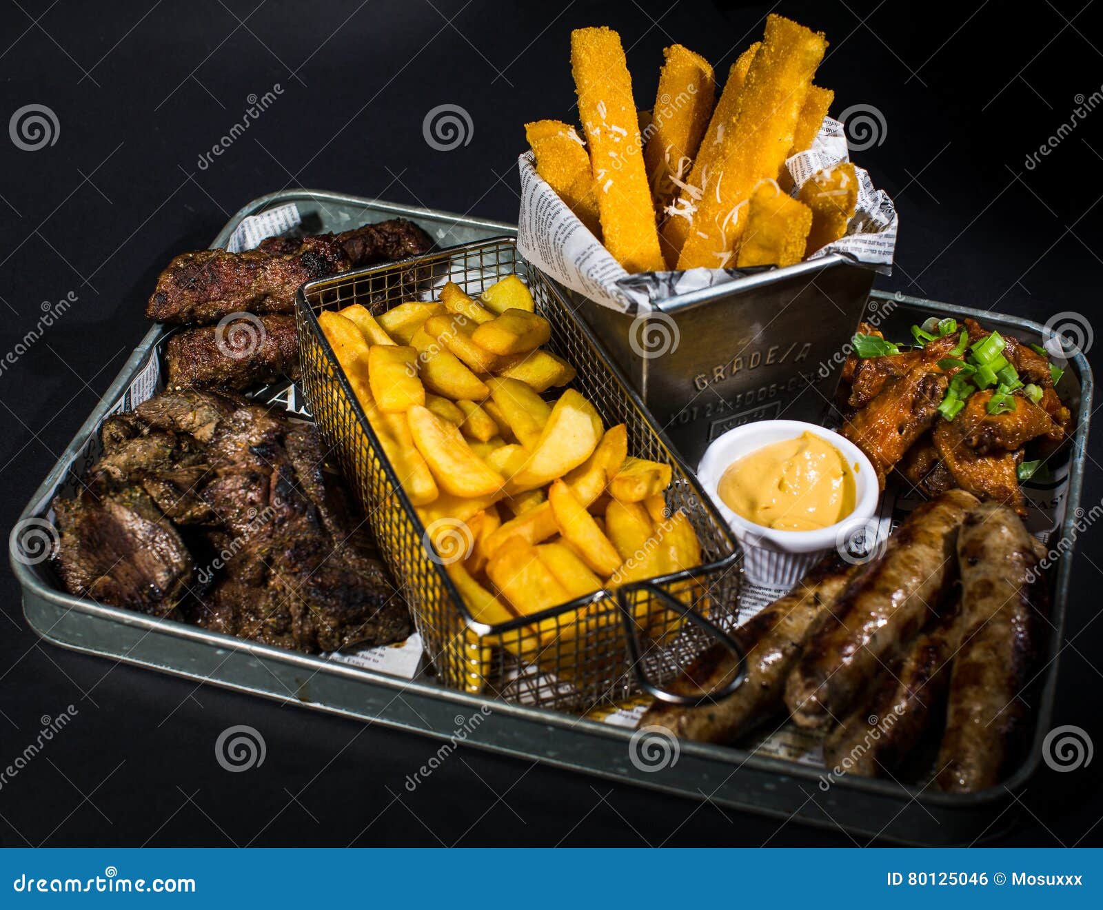 Romanian Griled Platter stock photo. Image of thigh, platter - 80125046