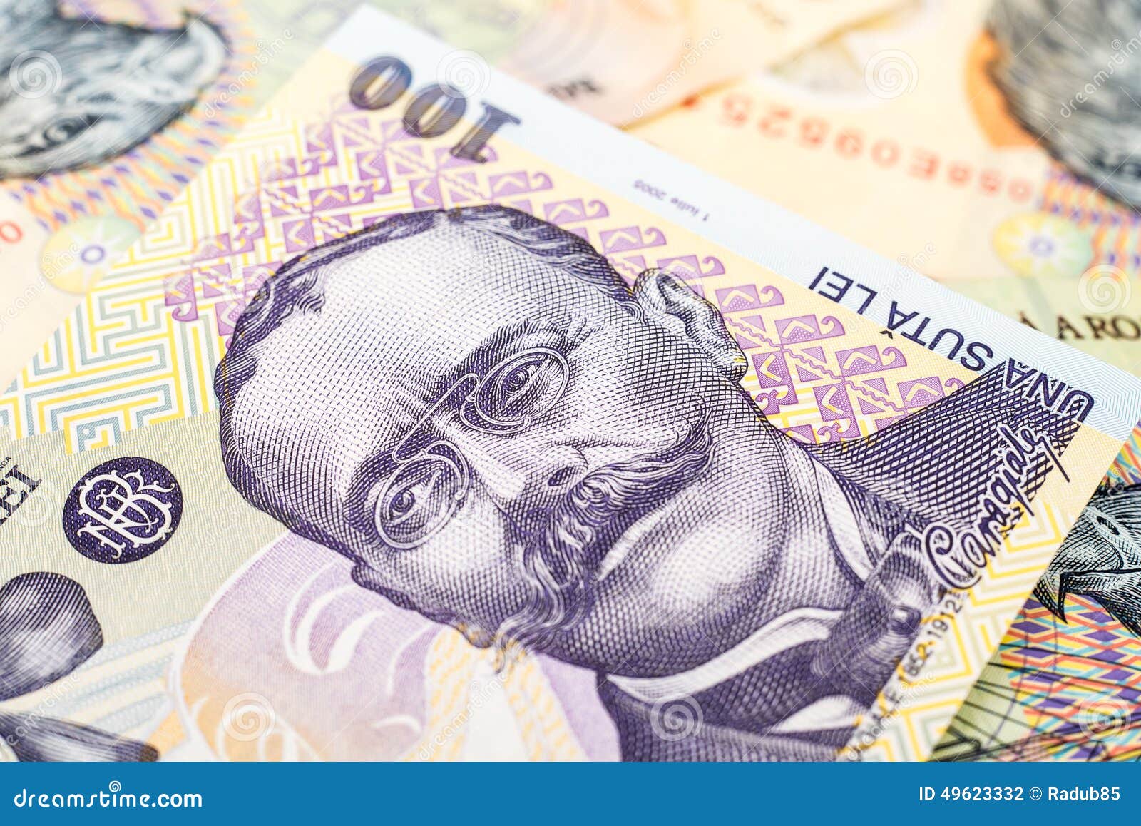 Romanian Lei Banknotes stock photo. Image of notes, cash - 49623332