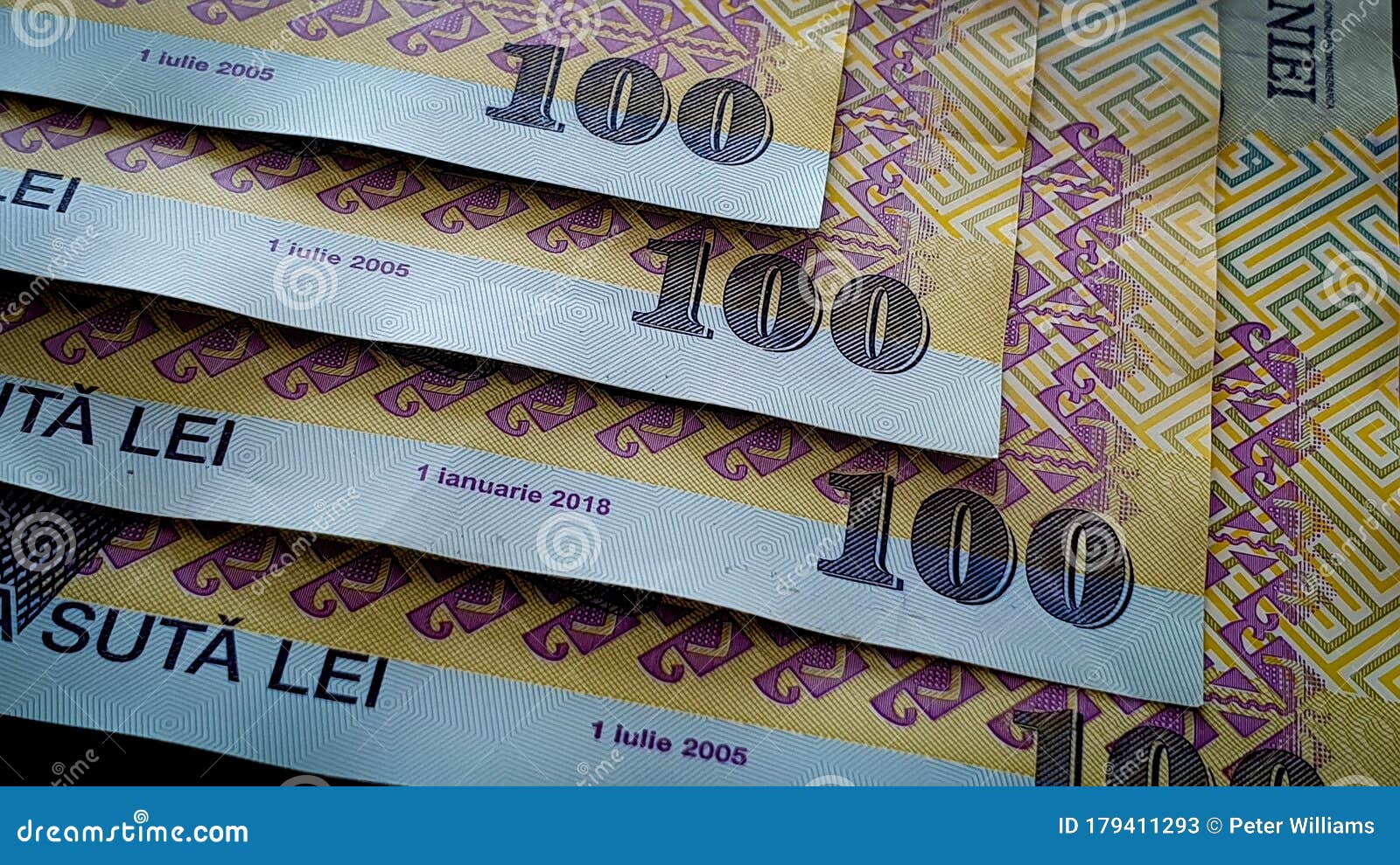 100 Romanian Lei Close Up Stack Stock Image - Image of markets, anaf ...