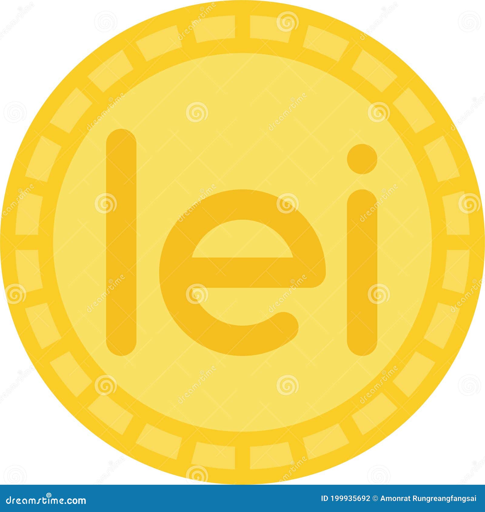 Romanian Leu Coin Icon, Currency Of Romania Vector Illustration ...
