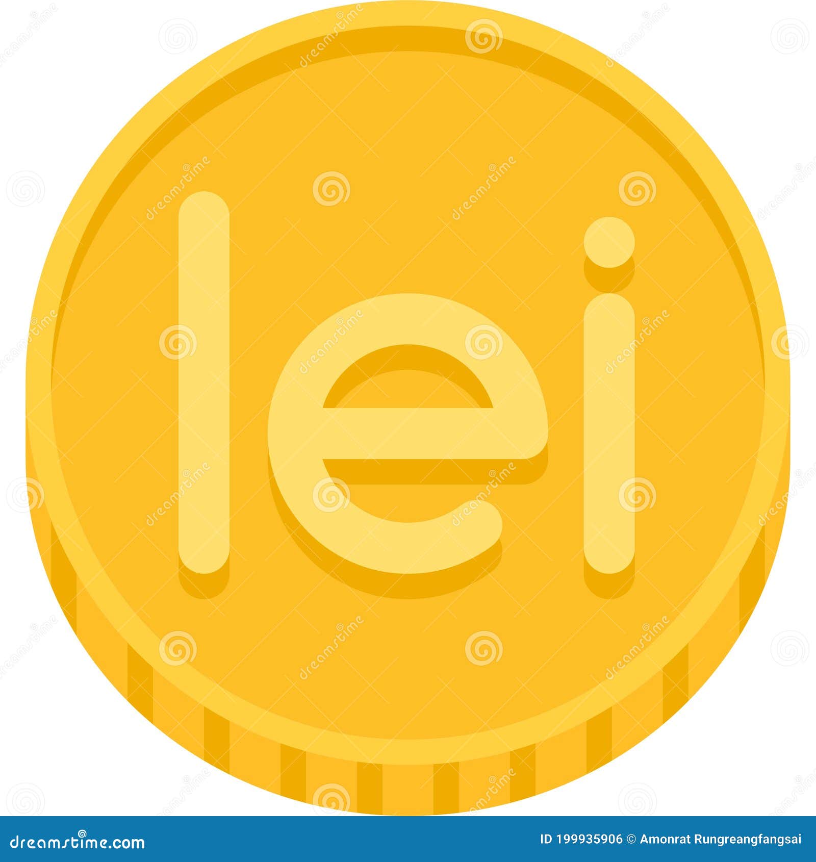 Romanian Leu Coin Icon, Currency Of Romania Vector Illustration ...