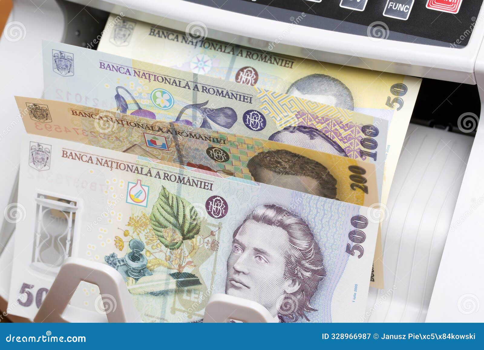 Romanian Leu in the Counting Machine Stock Image - Image of banknote ...