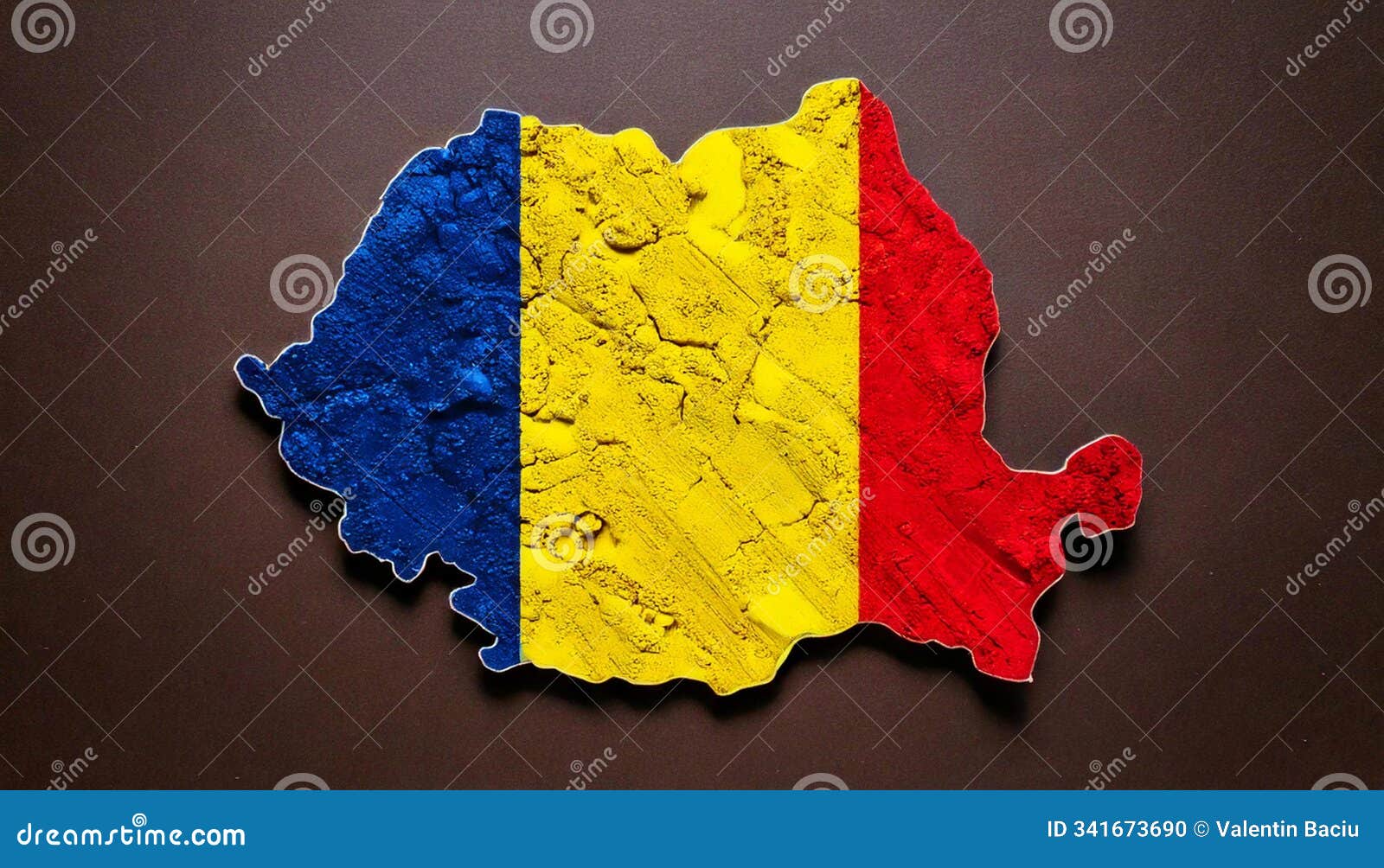 Romanian Map with the Flag Colors Stock Illustration - Illustration of ...