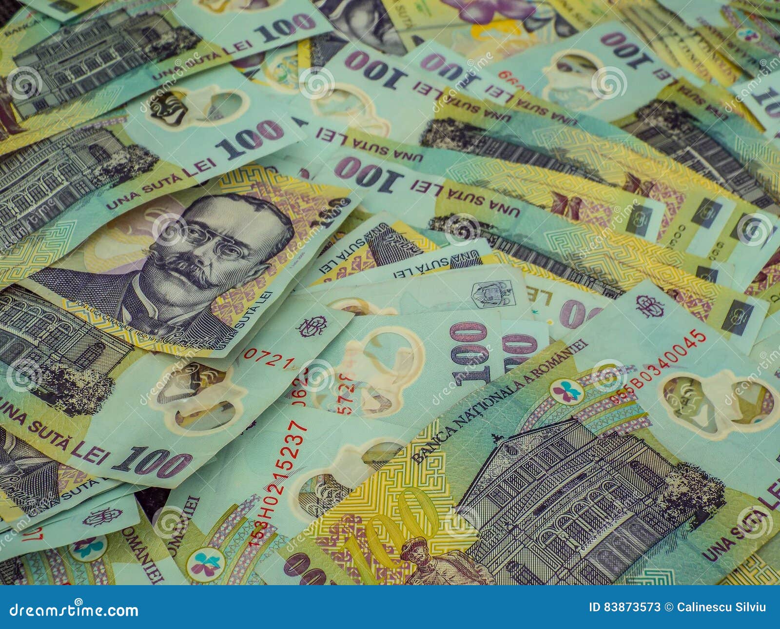 Stack Of LEI Romanian Money. RON Leu Money European Currency 200 Lei ...