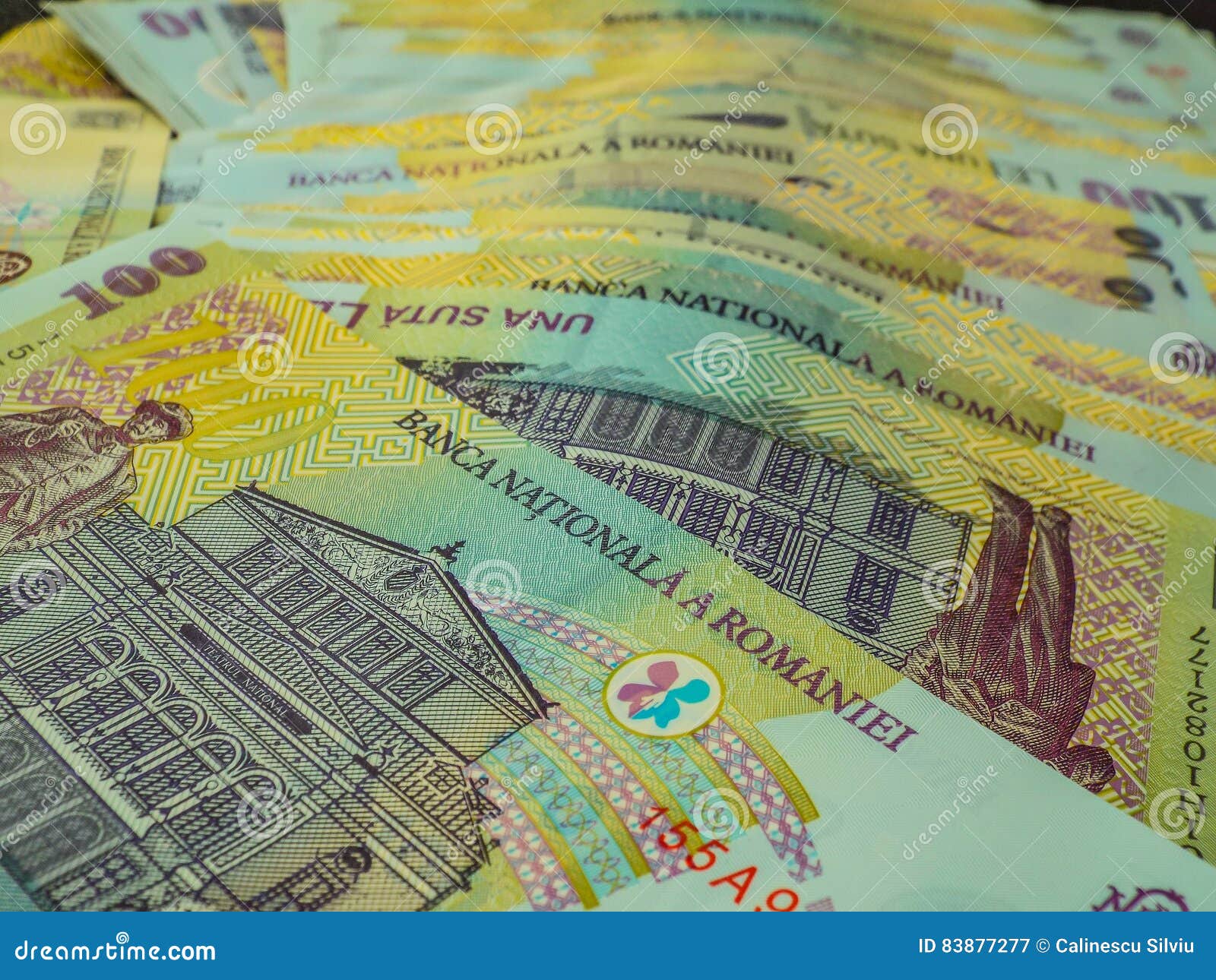 Romanian Money Ron Background Editorial Photography - Image of exchange ...