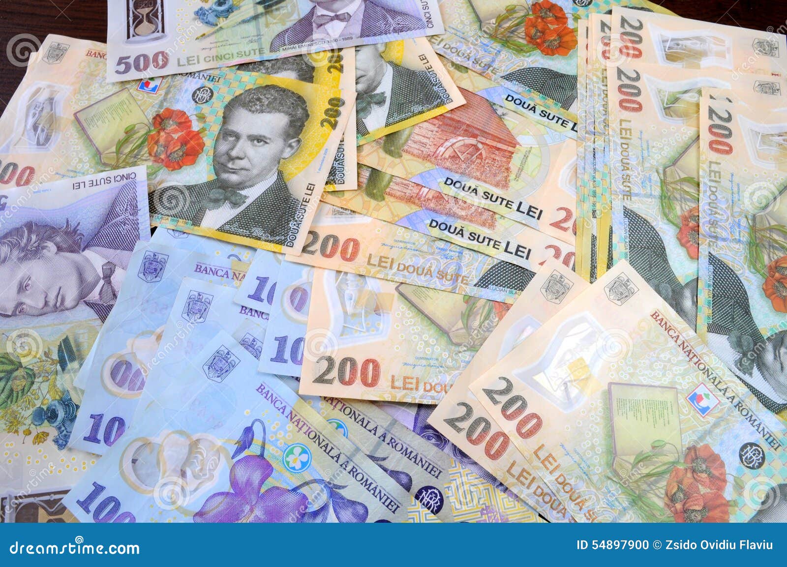 Romanian money stock photo. Image of monetary, earnings - 54897900