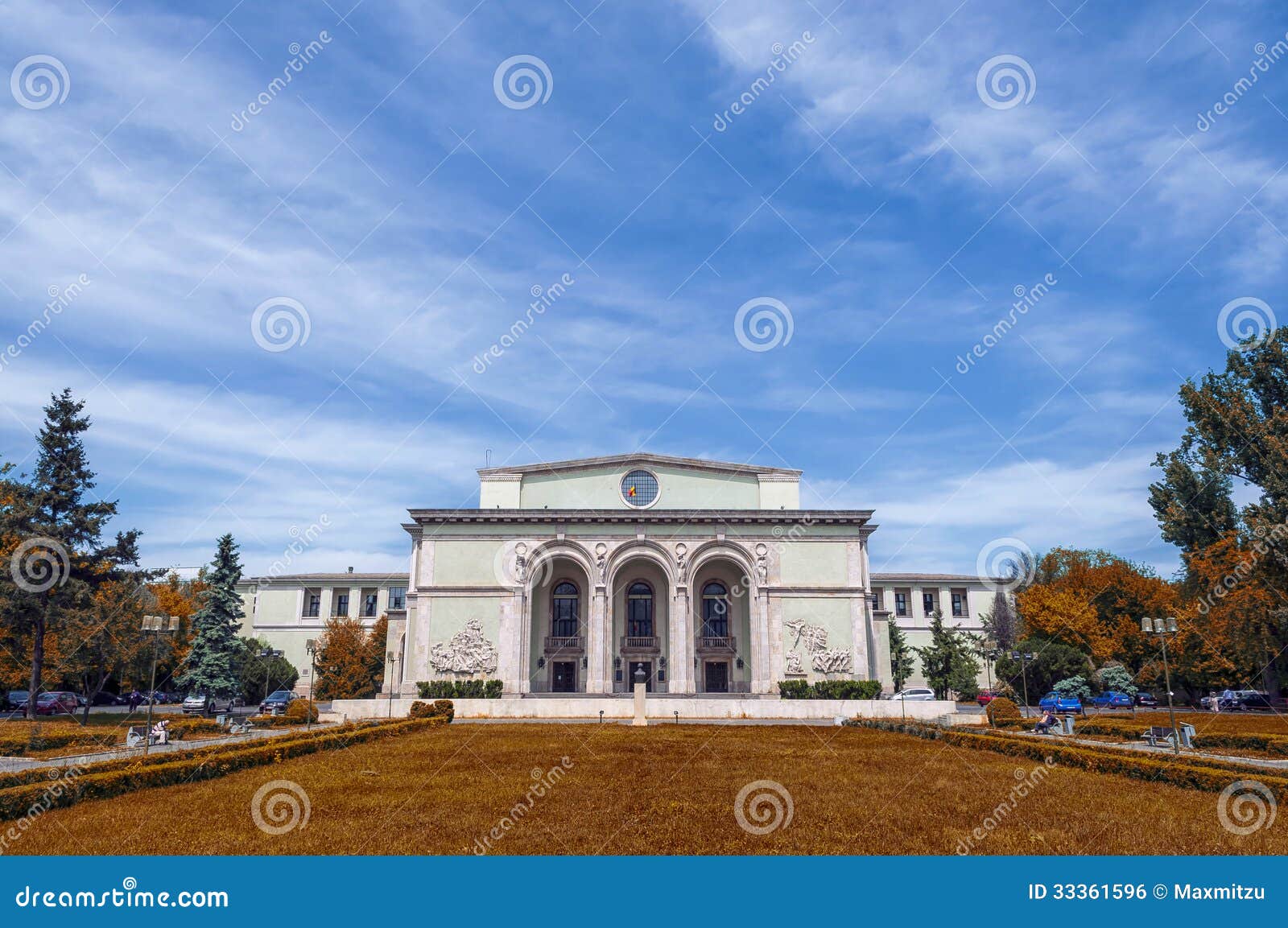 Romanian National Opera Facade. Stock Photo - Image of column ...