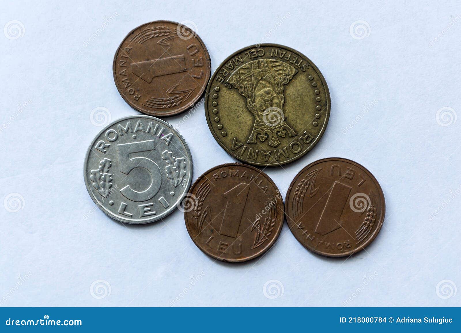 Romanian old metal coins stock photo. Image of change - 218000784