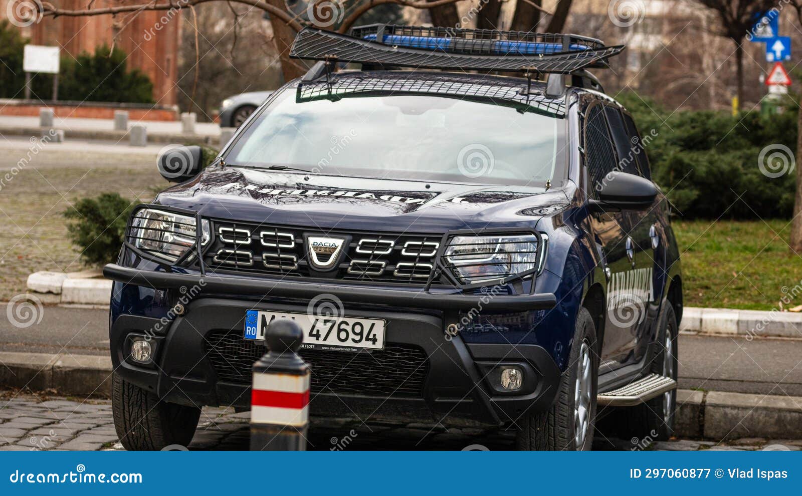 Romanian Police Car in Traffic during Rush Hour in Bucharest Editorial ...