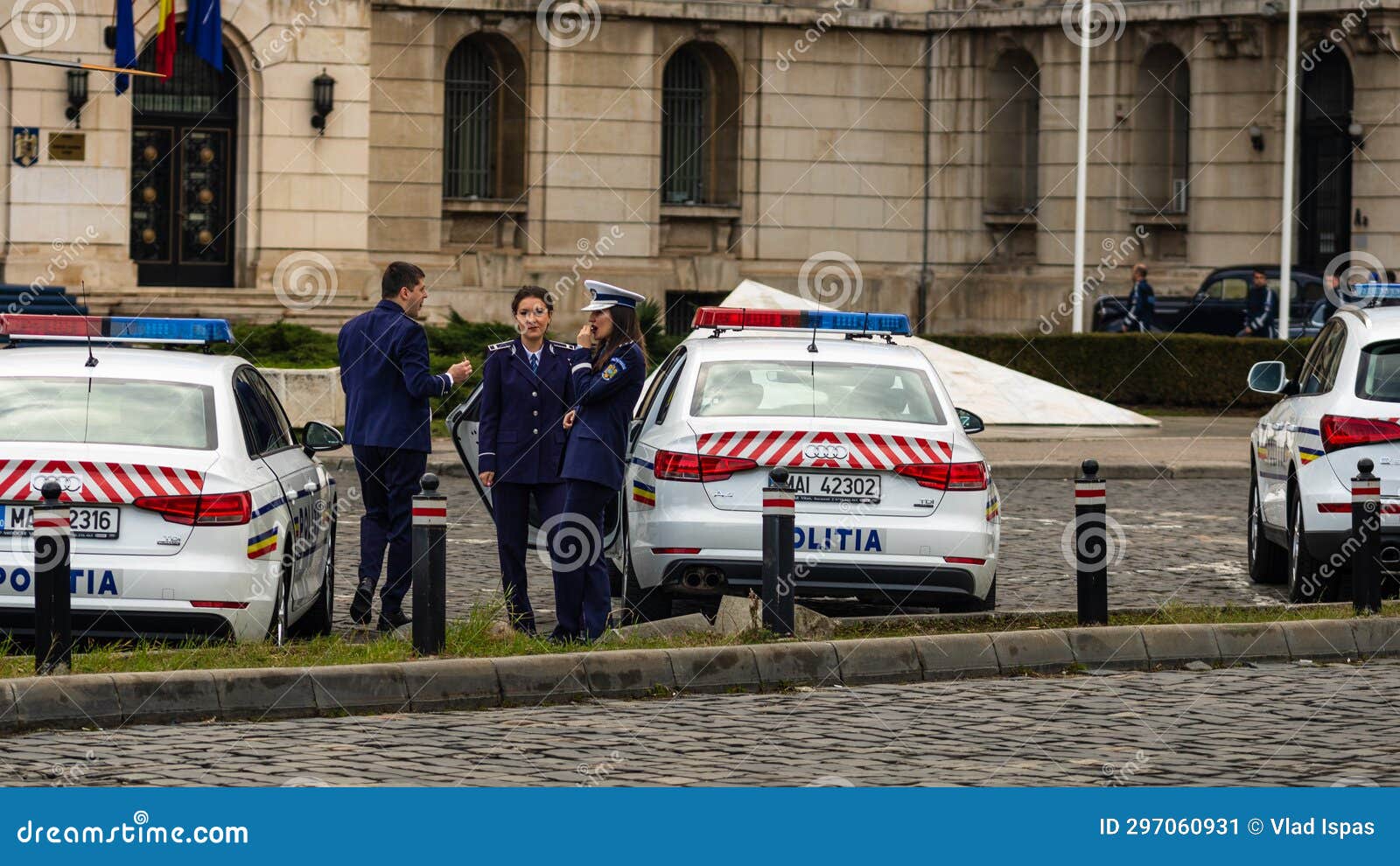 Romanian Police Car in Traffic during Rush Hour in Bucharest Editorial ...