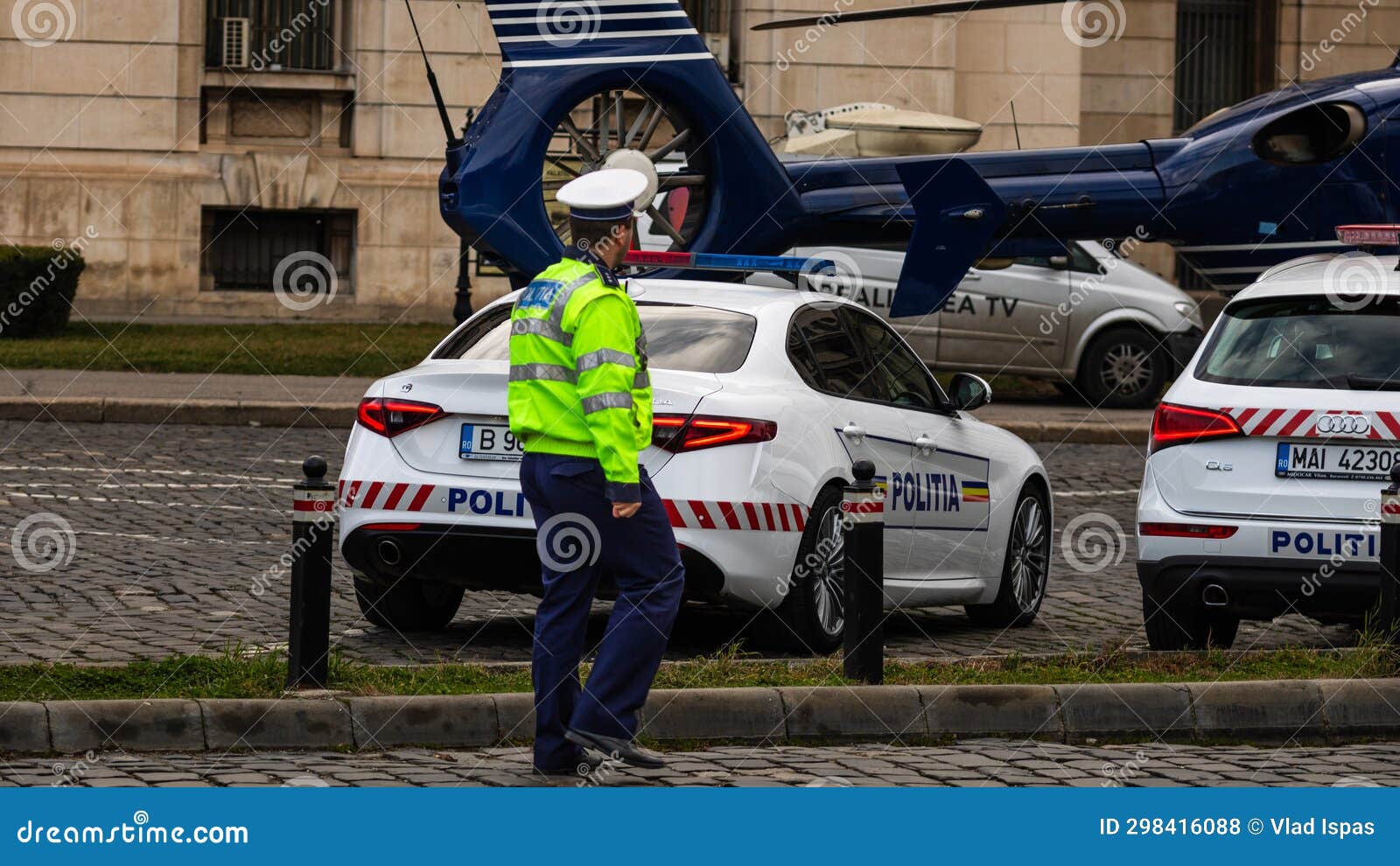 Romanian Police Car in Traffic during Rush Hour in Bucharest Editorial ...