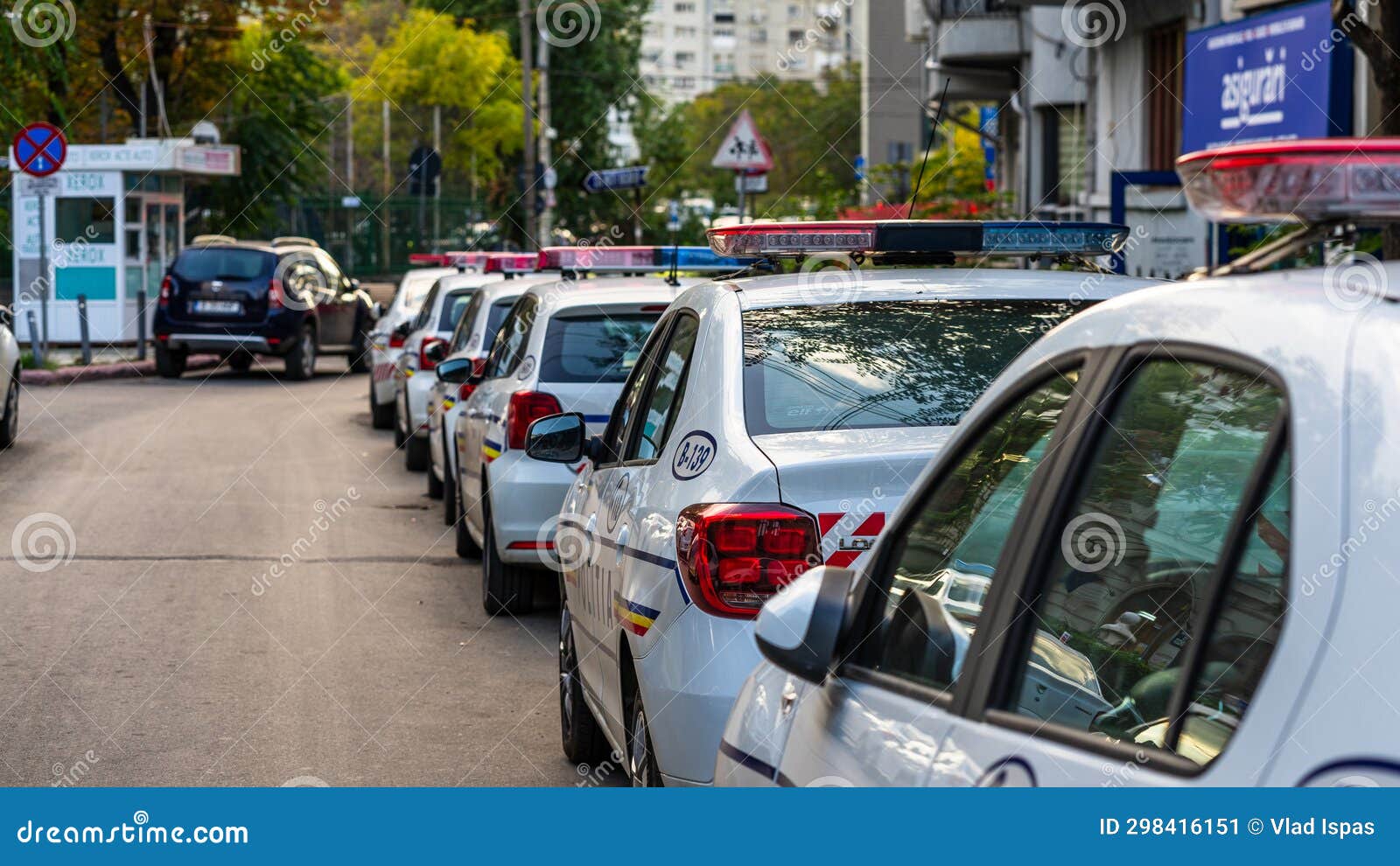 Romanian Police Car in Traffic during Rush Hour in Bucharest Editorial ...