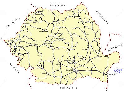 Romanian Railway Map - Cdr Format Stock Vector - Illustration of ...