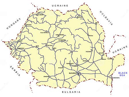 Romanian Railway Map - Cdr Format Stock Vector - Illustration of ...