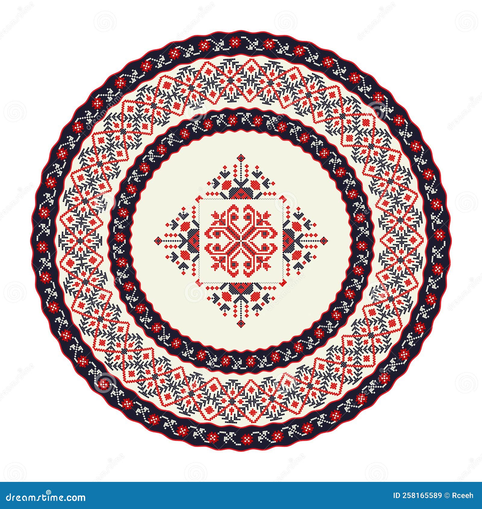 Romanian Round Design Element 3 Stock Vector - Illustration of fabric ...