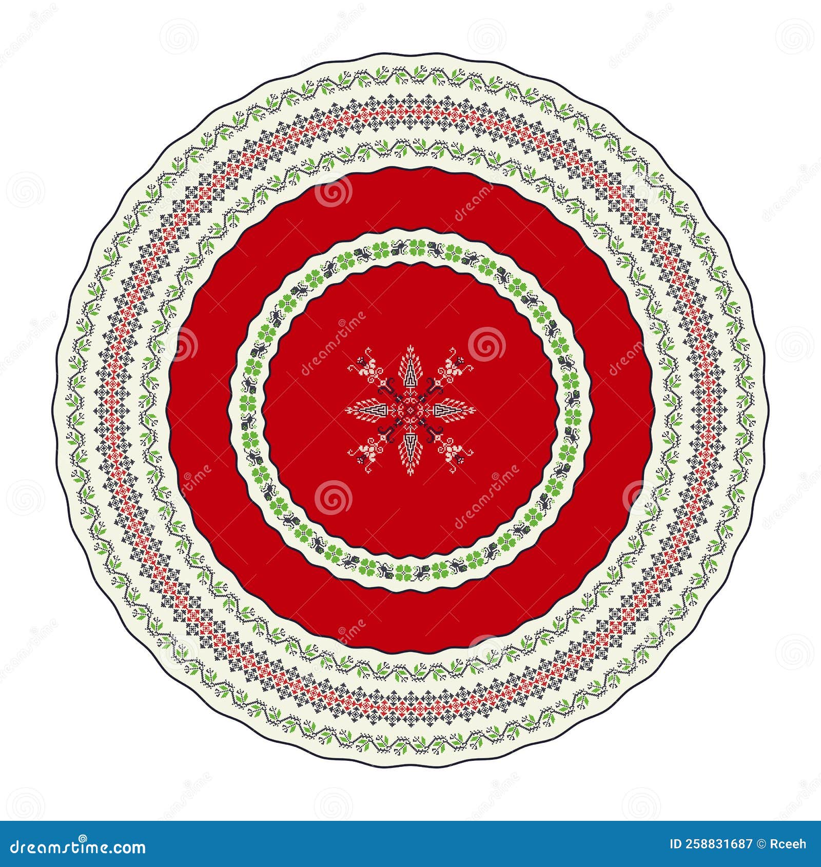 Romanian Round Design Element 26 Stock Vector - Illustration of cross ...