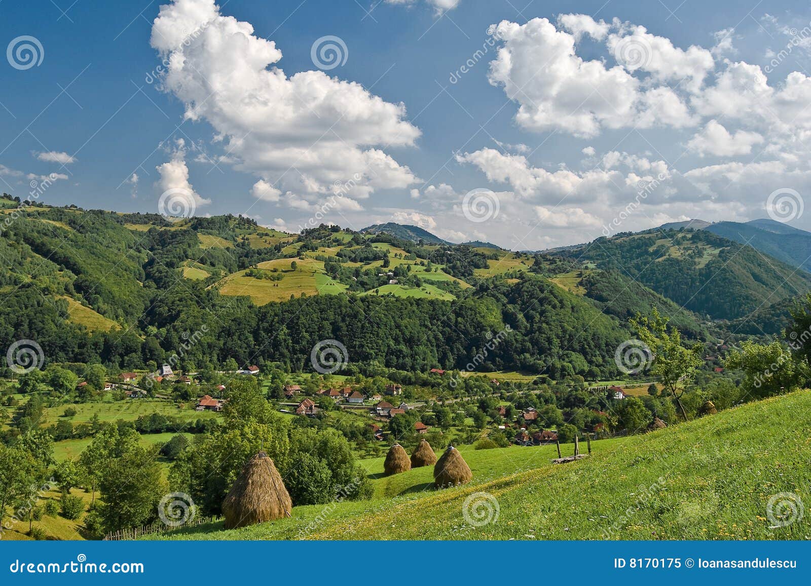 Romanian spring landscape stock image. Image of homes - 8170175