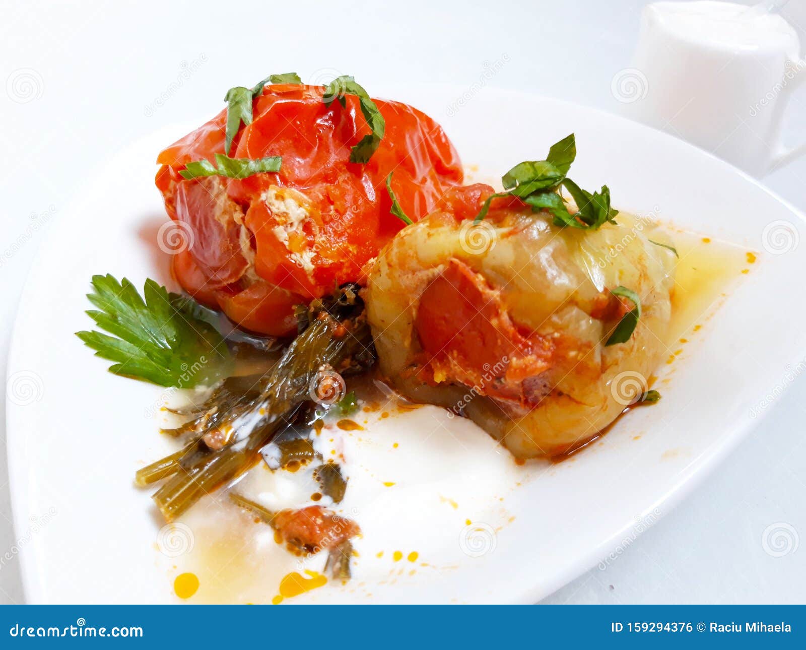 Romanian Stuffed Peppers. Ardei Umpluti. Stock Photo - Image of rice ...