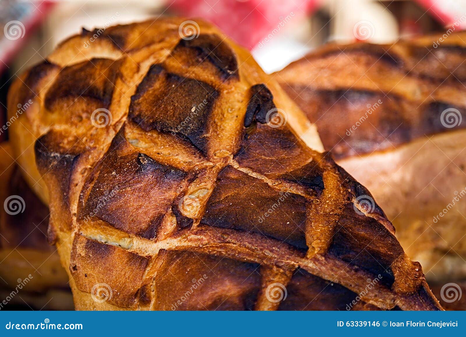Romanian Traditional Bread with Crust Increases Stock Photo - Image of ...
