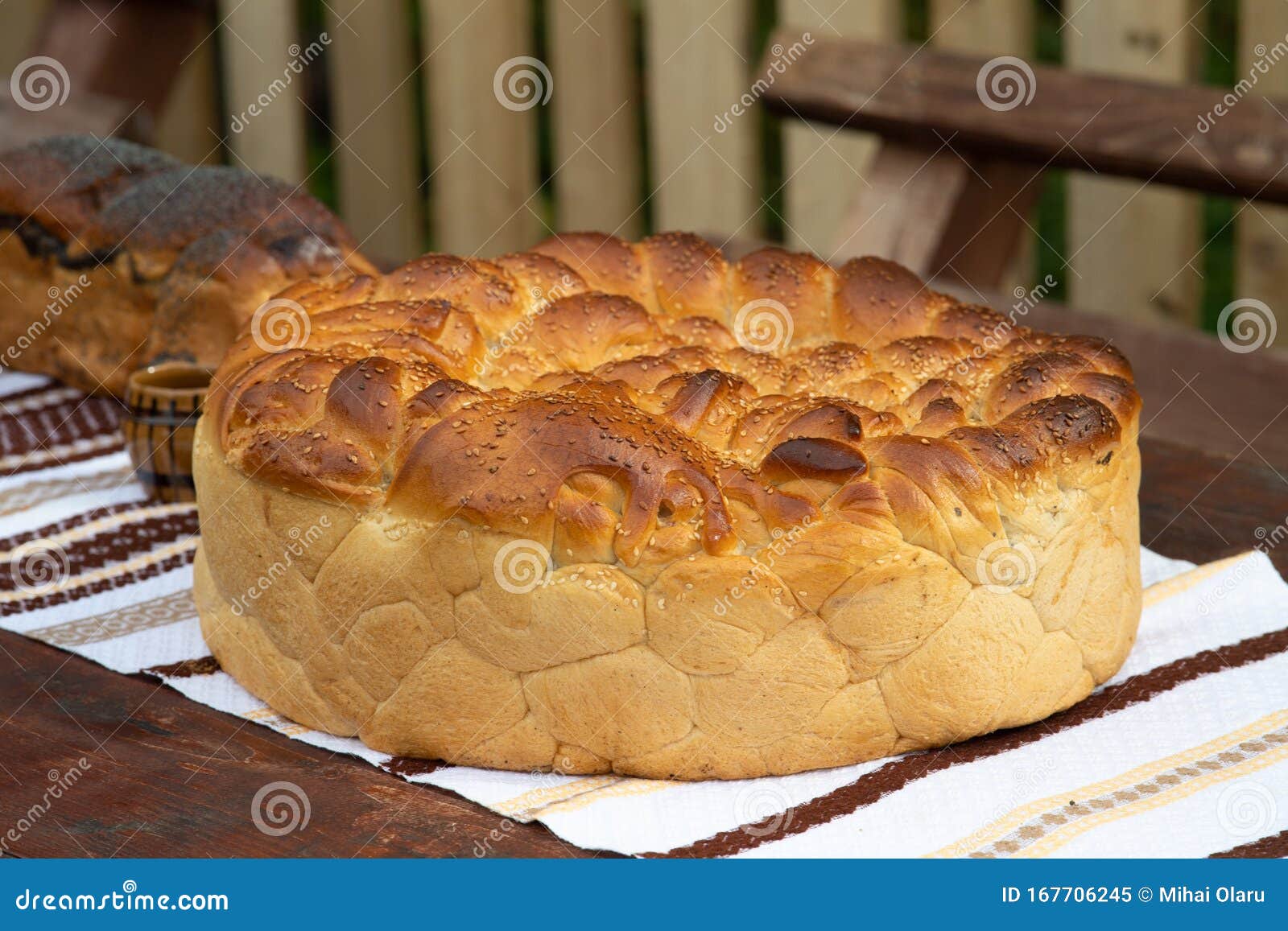 Romanian traditional bread stock image. Image of cereal - 167706245