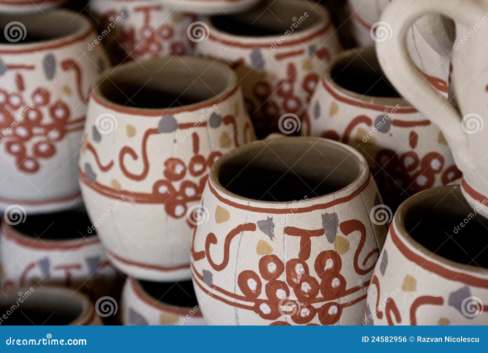 Romanian Traditional Clay Cups Details Stock Photo - Image of clay ...