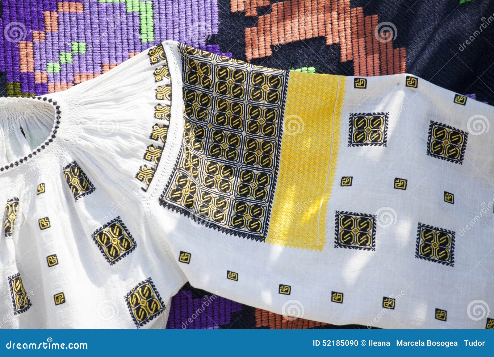 Romanian Traditional Clothes Stock Photo - Image of material, national ...