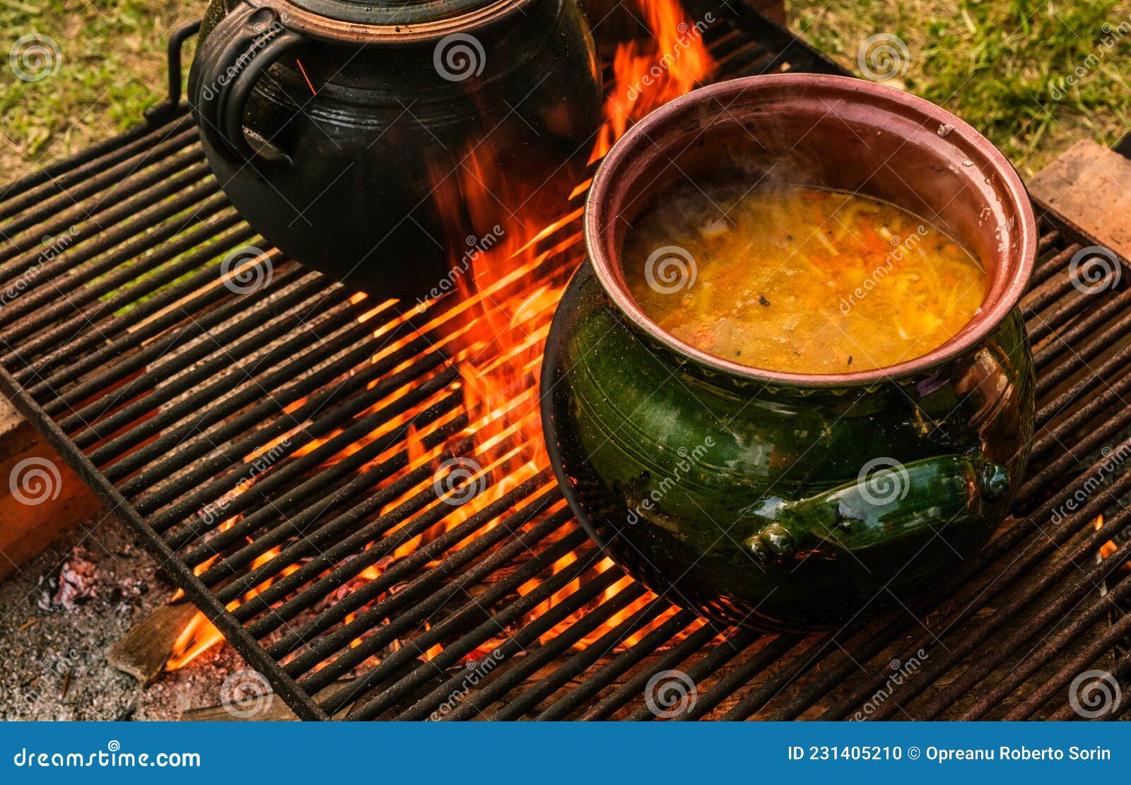 Romanian Traditional Food Prepared at the Cauldron on the Open Fire ...