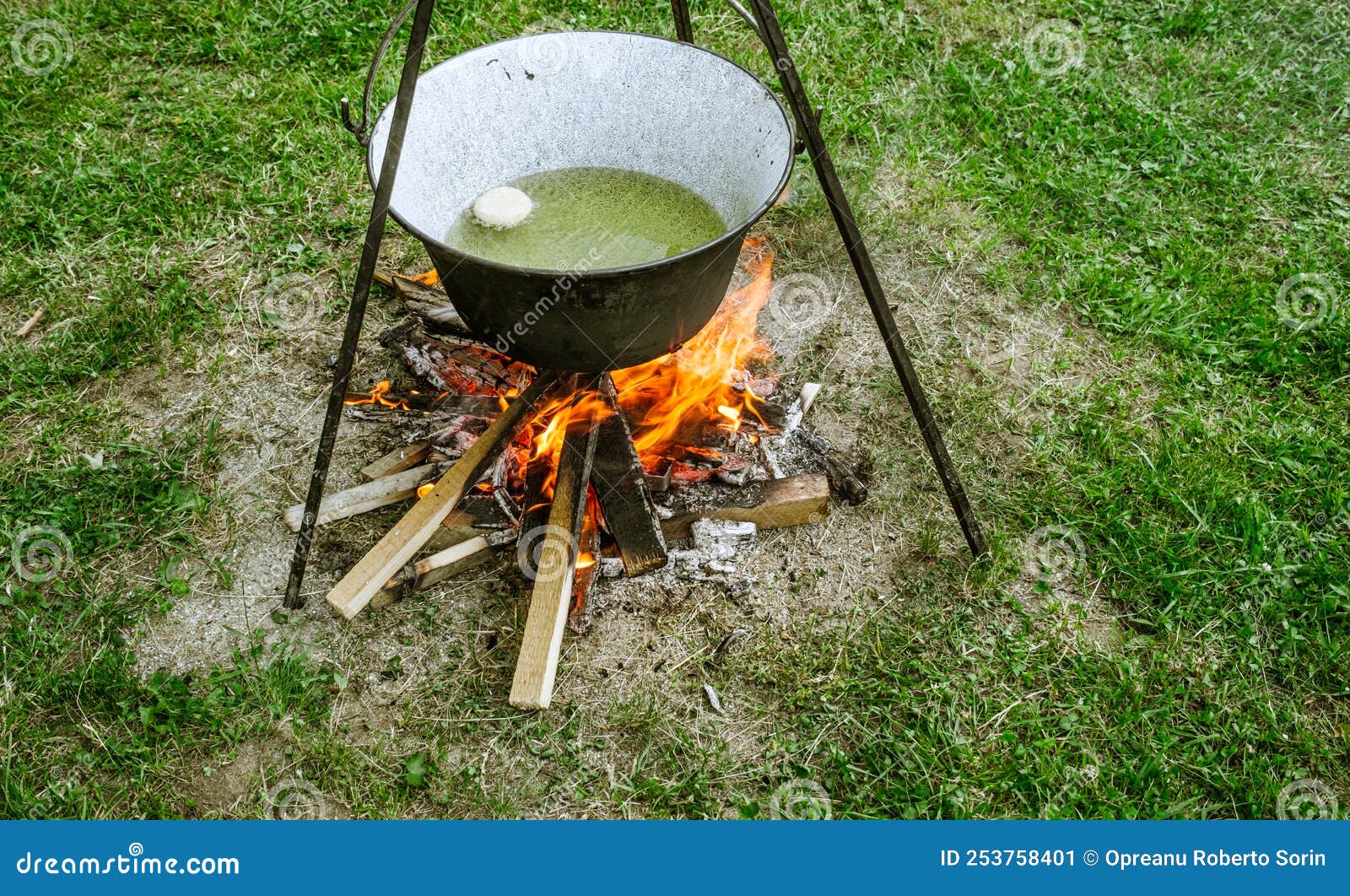 Romanian Traditional Food Prepared at the Cauldron on the Open Fire ...