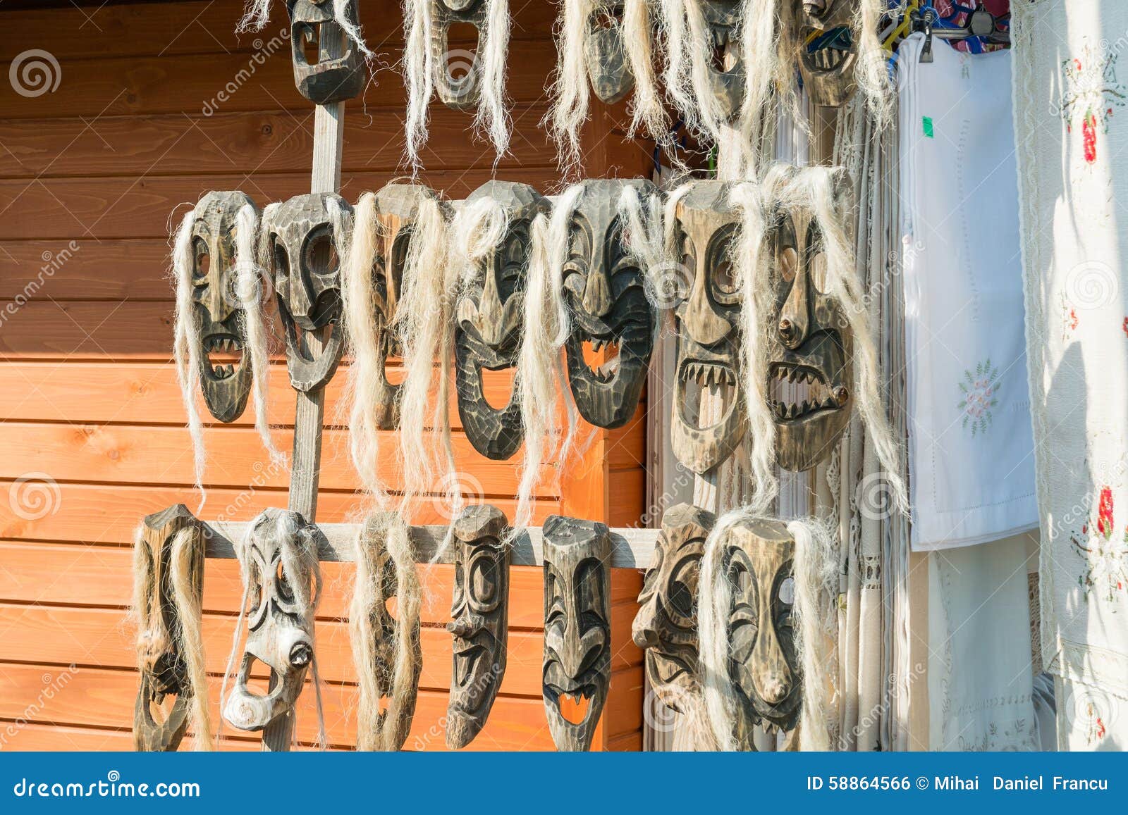 Romanian traditional masks stock photo. Image of wall - 58864566
