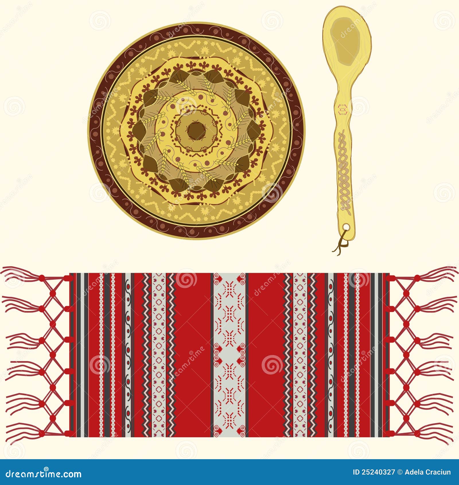 Romanian Traditional Objects Stock Illustration - Illustration of ...