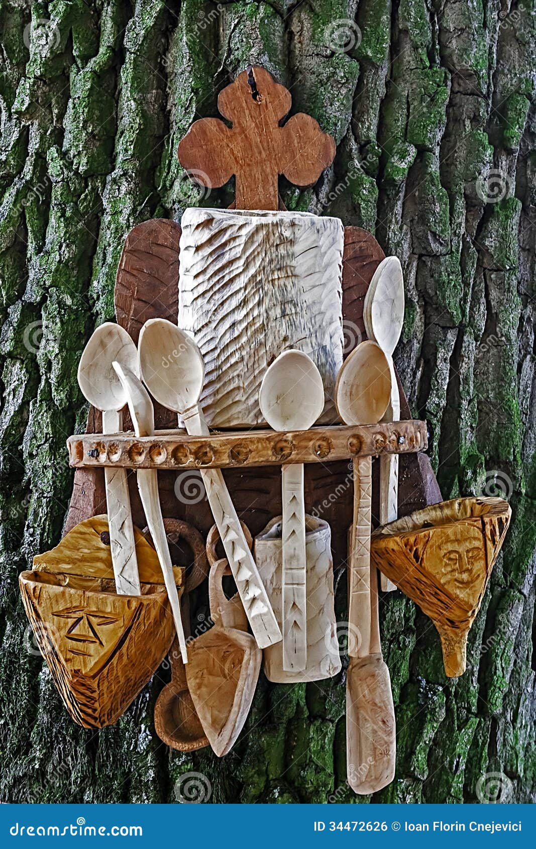 Romanian Traditional Objects of Wood Stock Photo - Image of farming ...