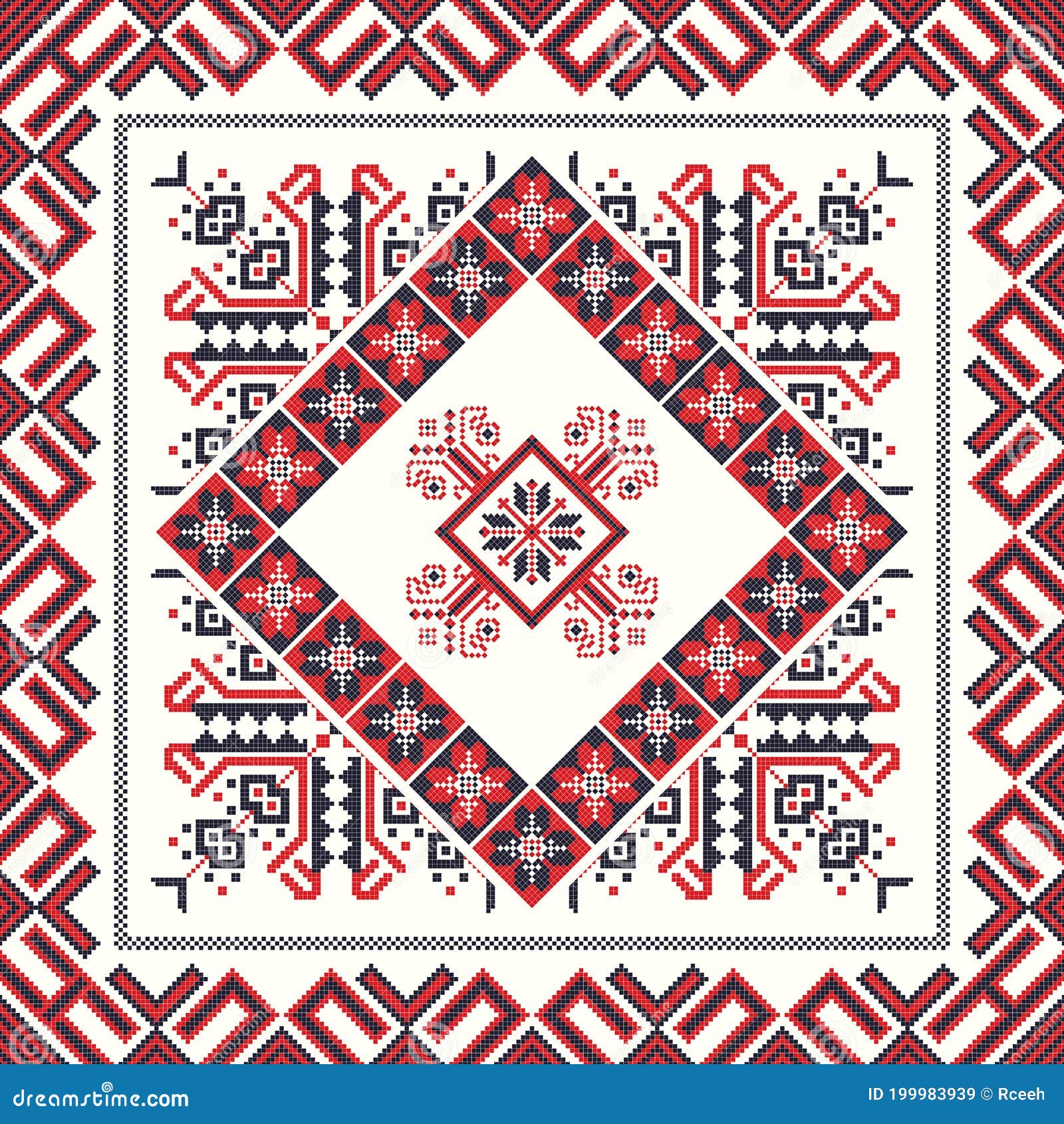 Romanian Traditional Pattern 80 Stock Vector - Illustration of abstract ...