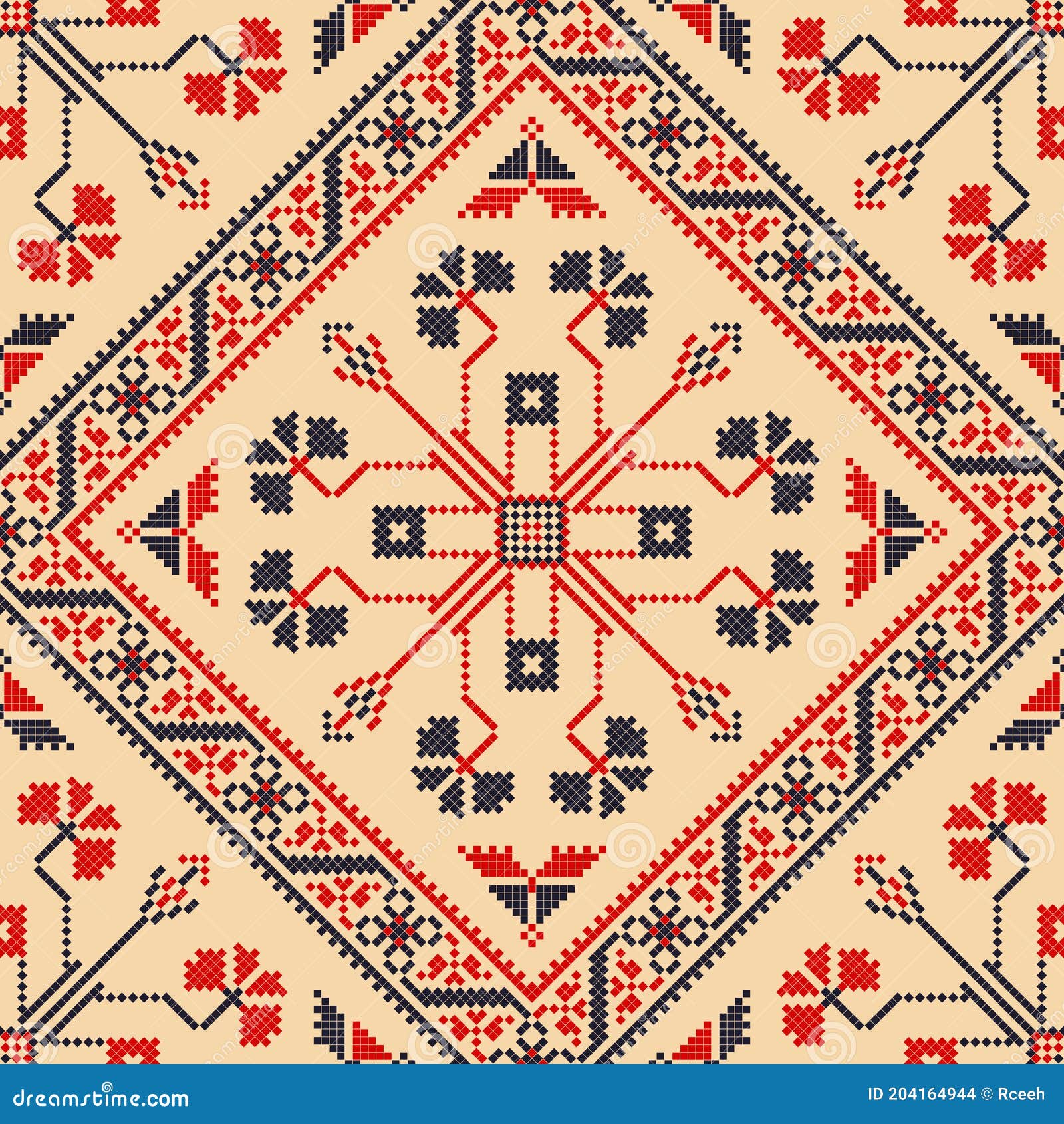 Romanian Traditional Pattern Stock Vector - Illustration of embroidered ...