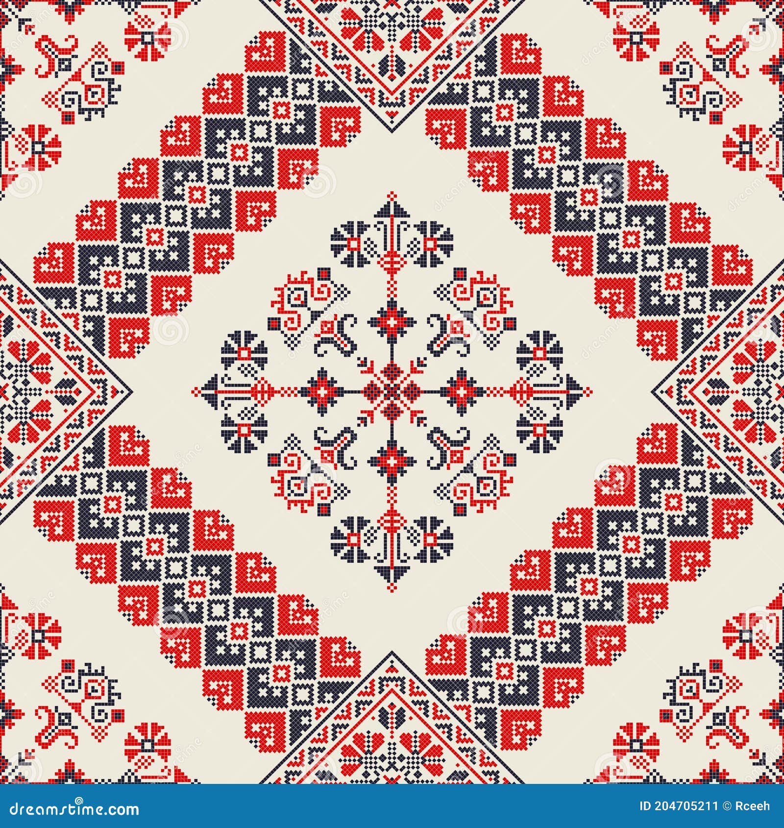 Romanian Traditional Pattern Stock Vector - Illustration of cross ...