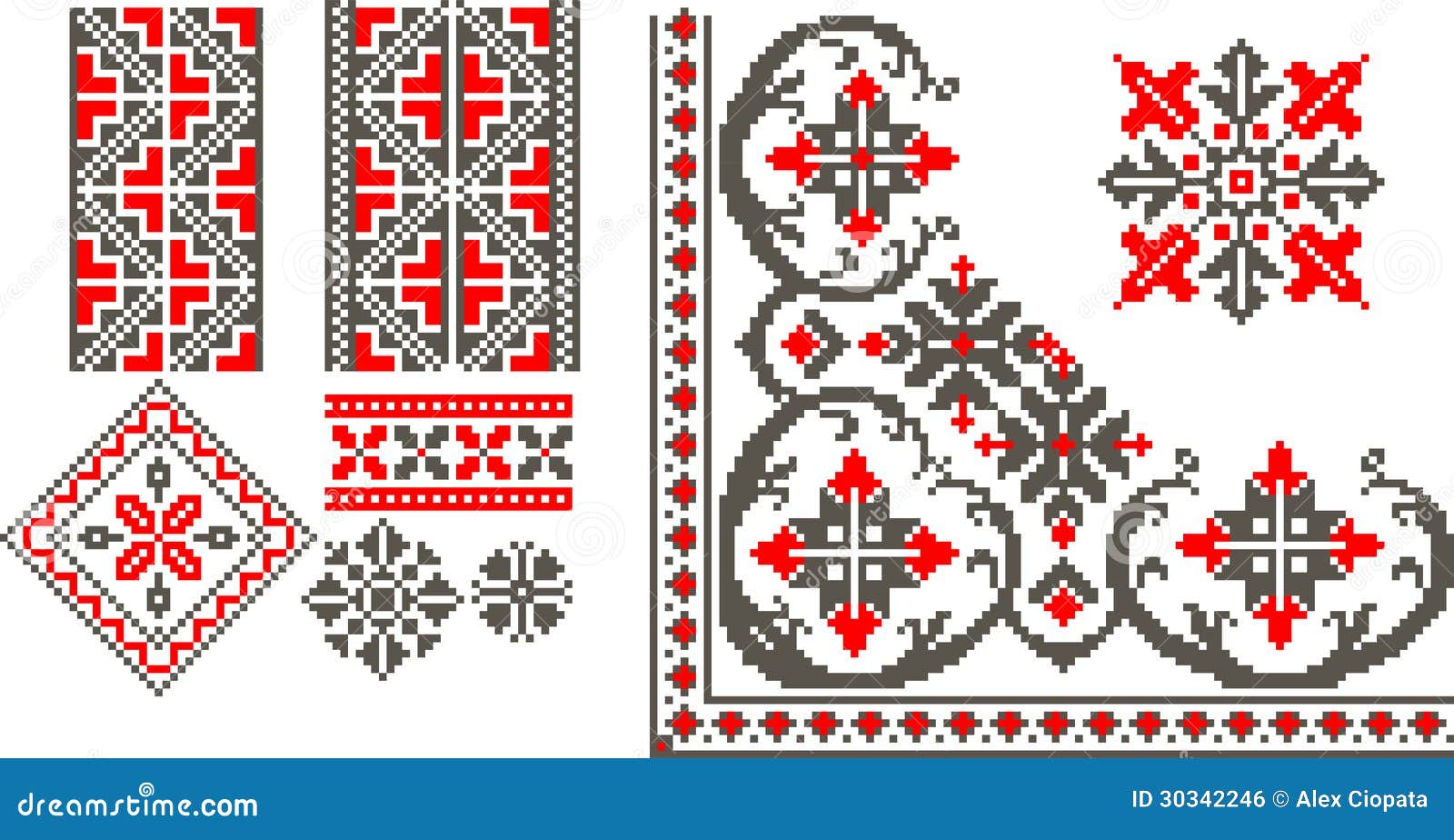 Romanian Traditional Patterns Stock Vector - Illustration of retro ...