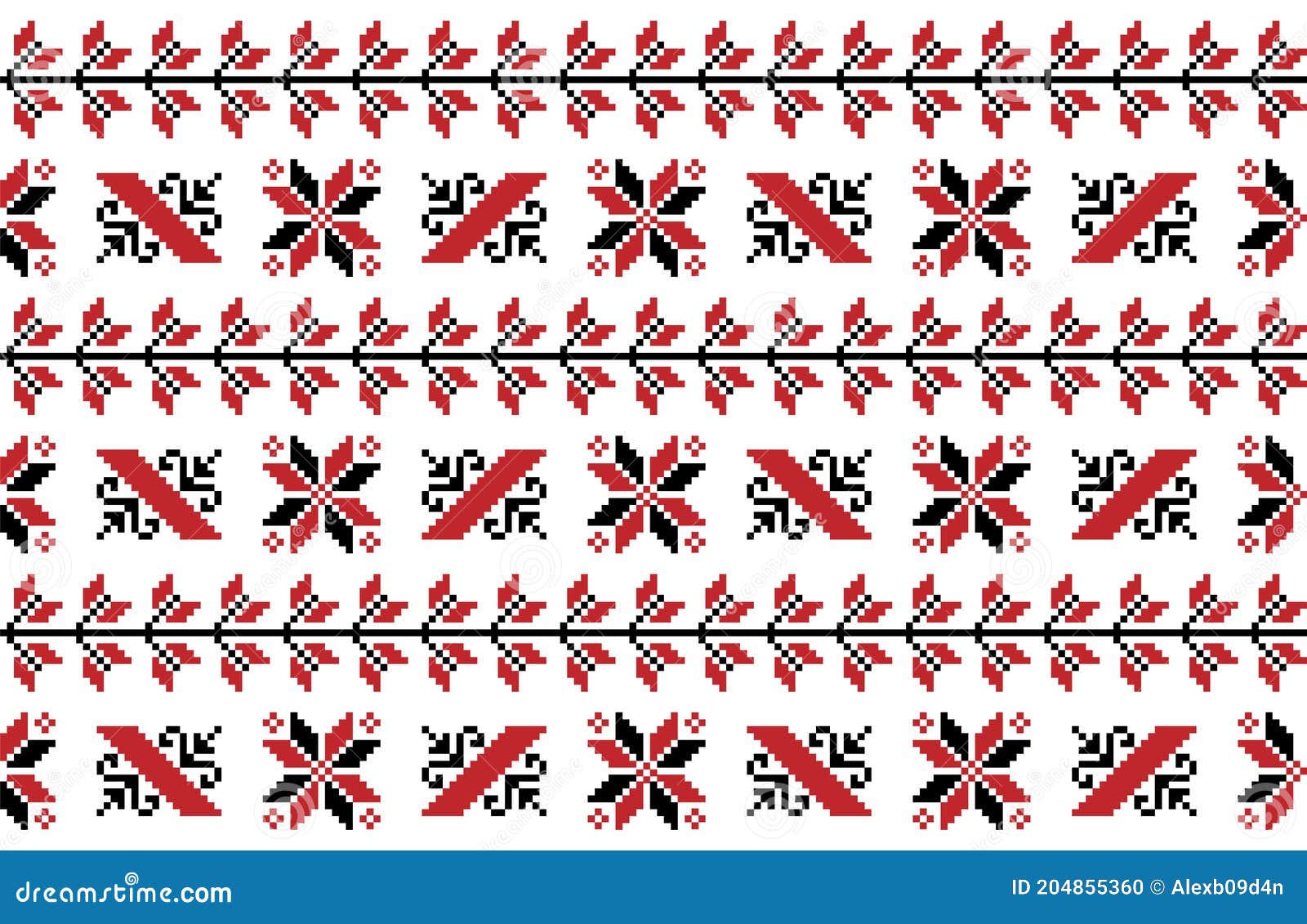 Belarusian Traditional Embroidered Pattern Vector Illustration ...