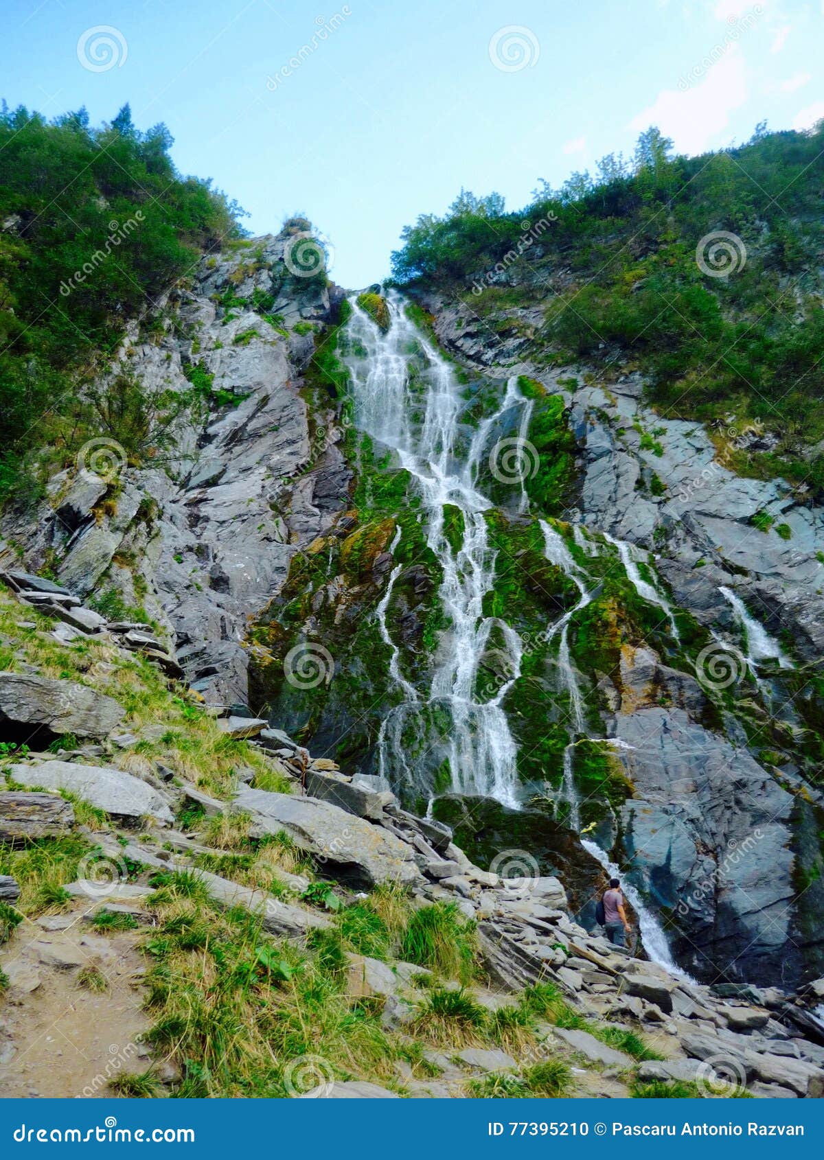 Romanian waterfall stock photo. Image of mountain, waterfall - 77395210