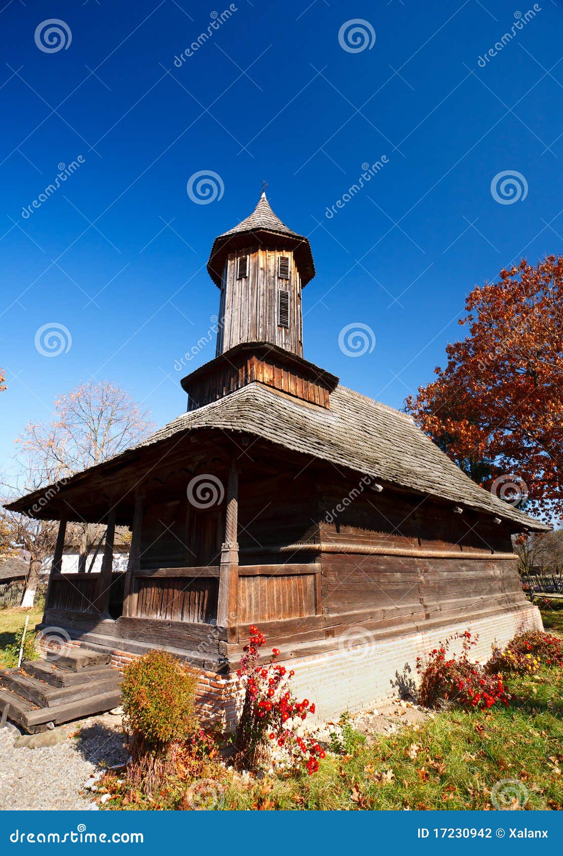 Romanian wooden church stock photo. Image of europe, autumn - 17230942