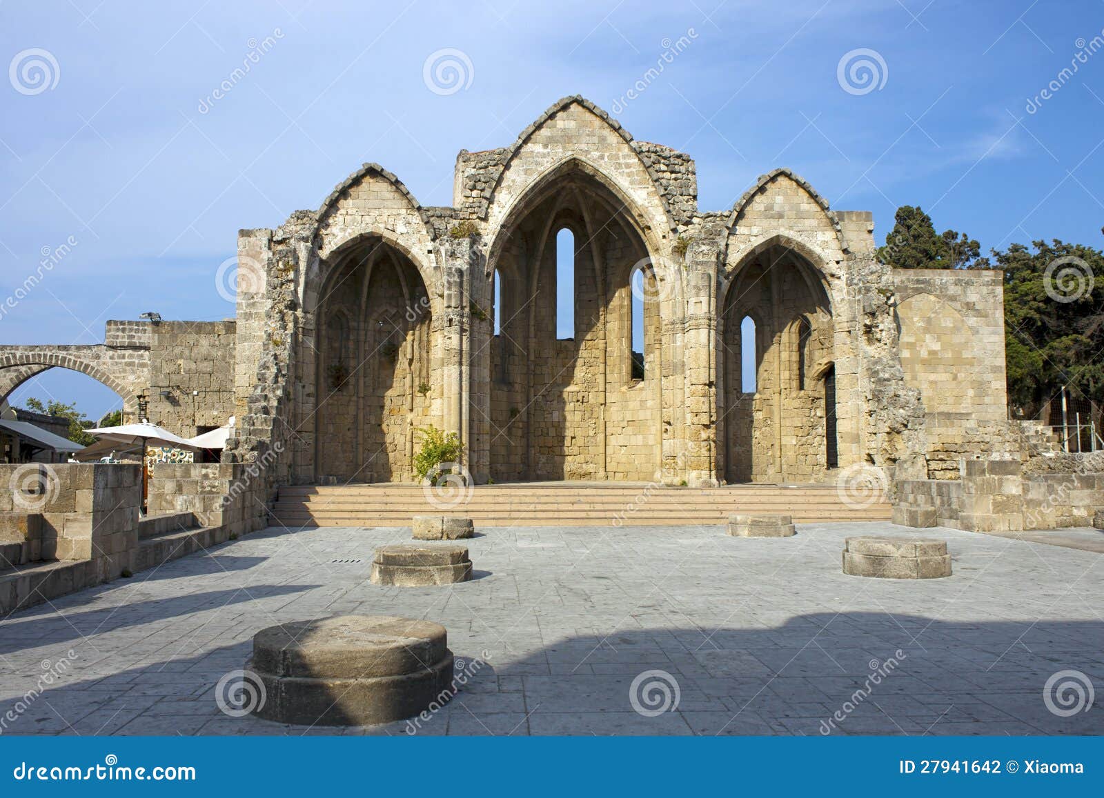 Romanic Basilica Ruins, Rhodes Stock Photo - Image of greek, archeology ...