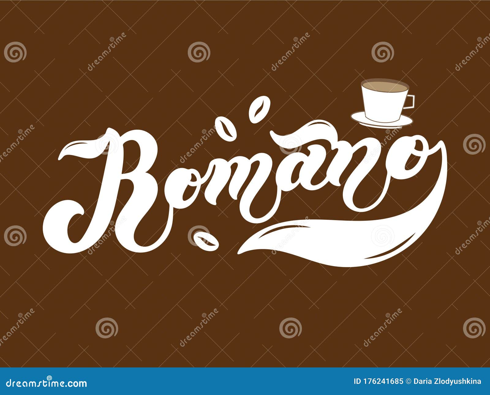 Romano. the Name of the Type of Coffee Stock Illustration ...