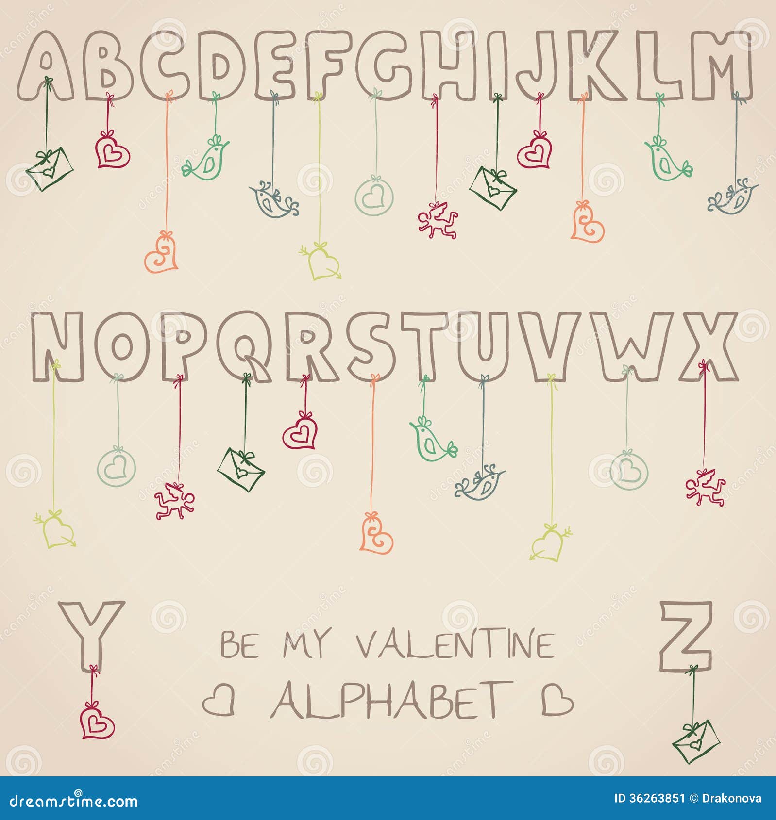 Romantic ABC stock vector. Illustration of alphabet, friendship - 36263851